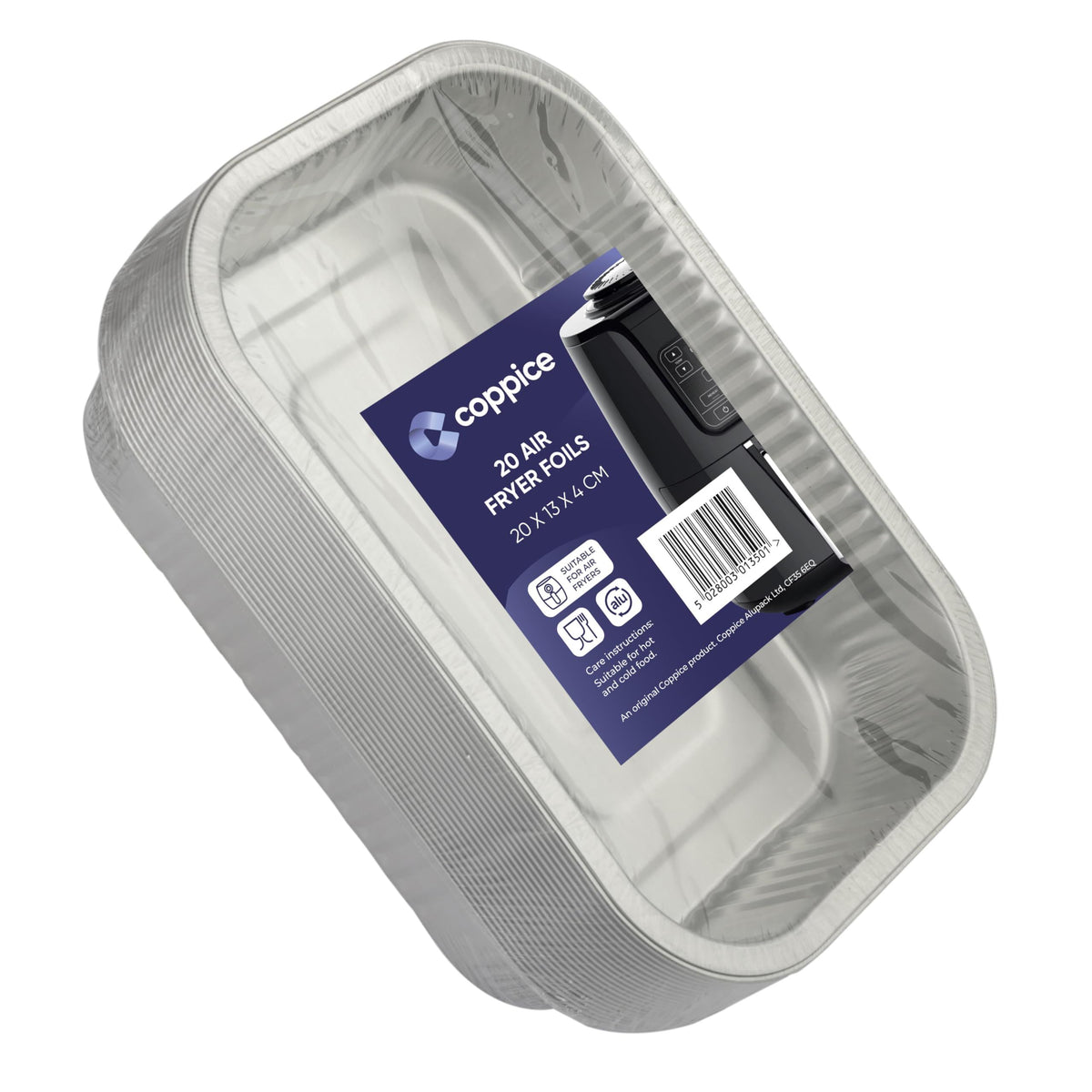 20 Pack Rectangular Aluminium Foil Trays R.15051 – Coppice