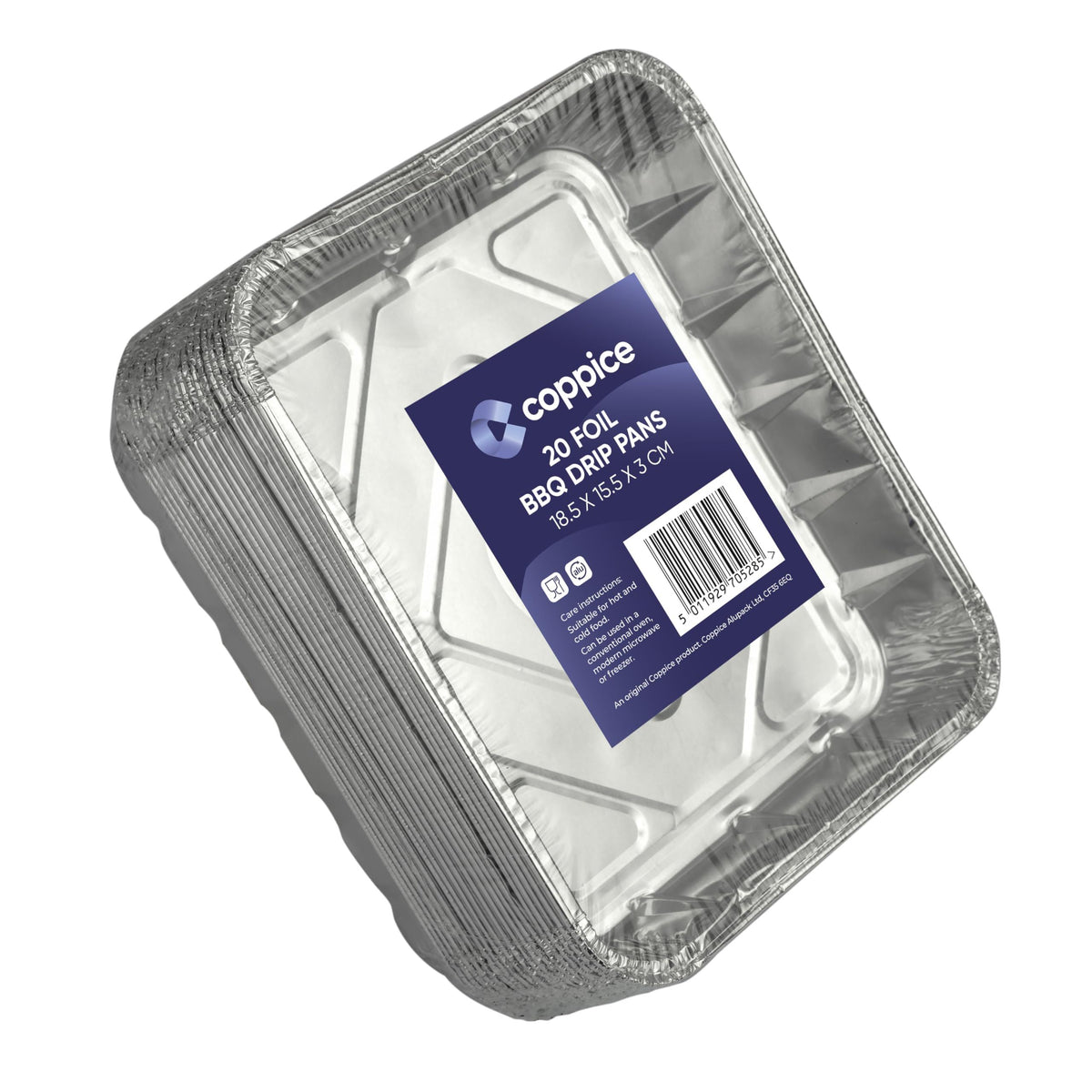 20 Pack Rectangular Aluminium Foil Trays R.15041 – Coppice
