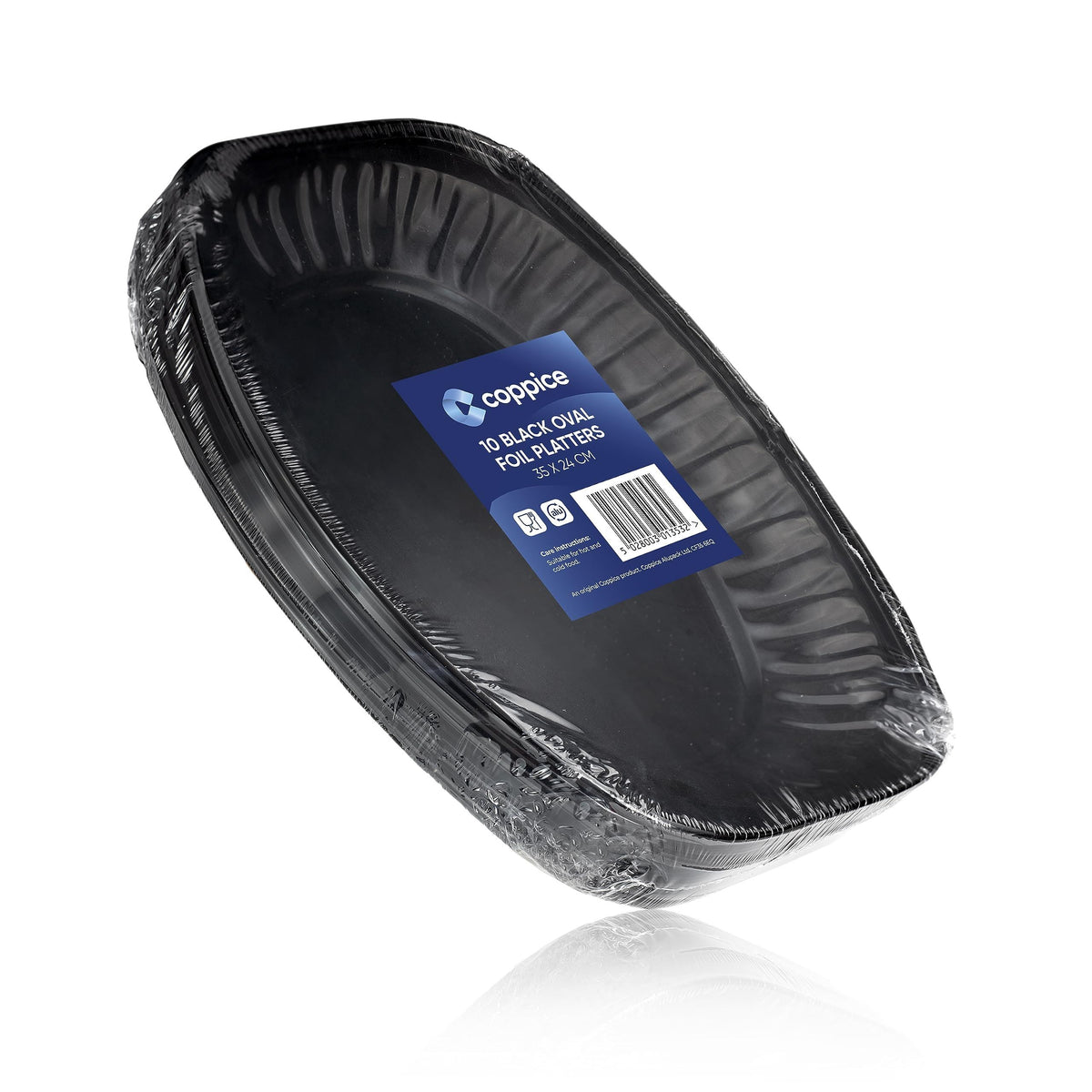 10 Pack Black Oval Foil Platters R.15020 – Coppice