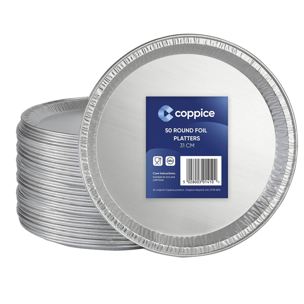 50 Pack Round Foil Platters P.0030.01.PL – Coppice